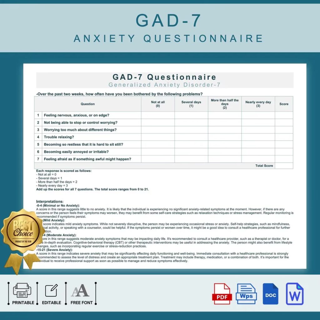 GAD-7 Skalaen: Forstå dit Angstniveau - MEDNOTE