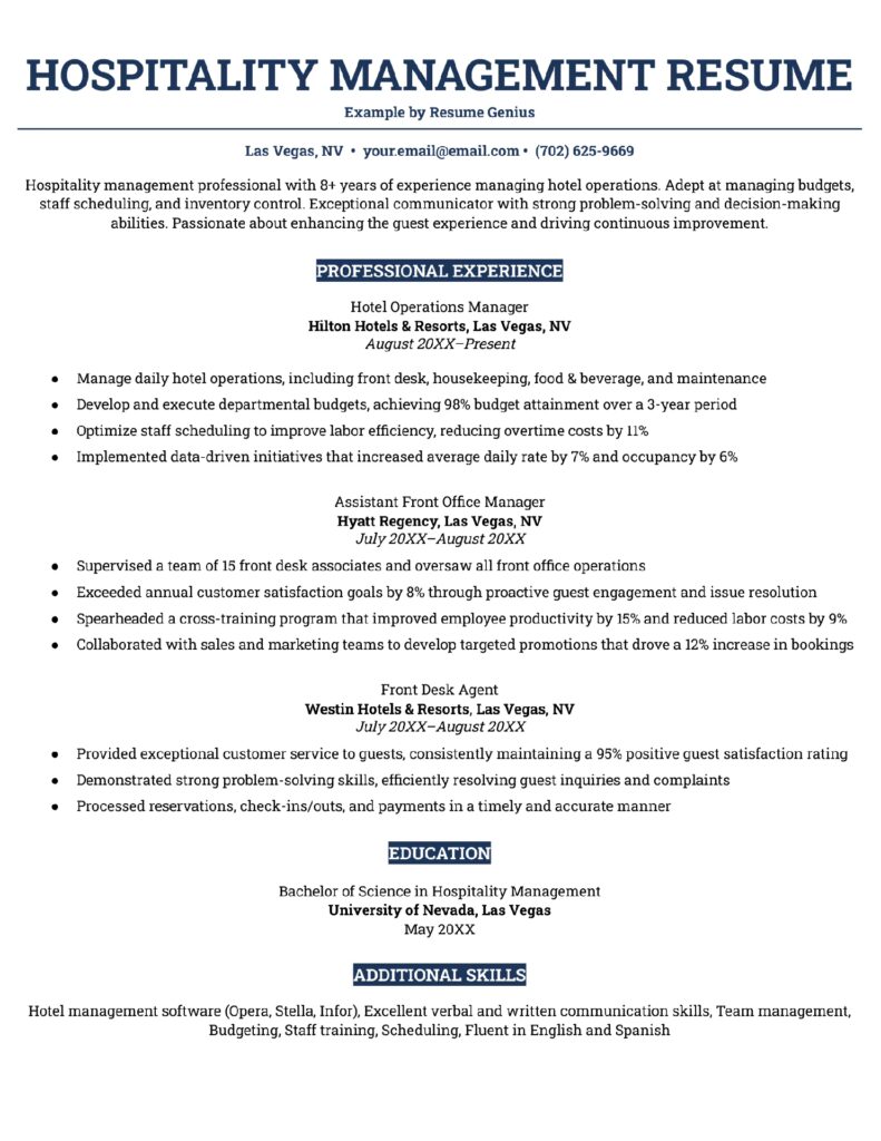 Dit CV som Hotelchef: Den Ultimative Guide - MEDNOTE
